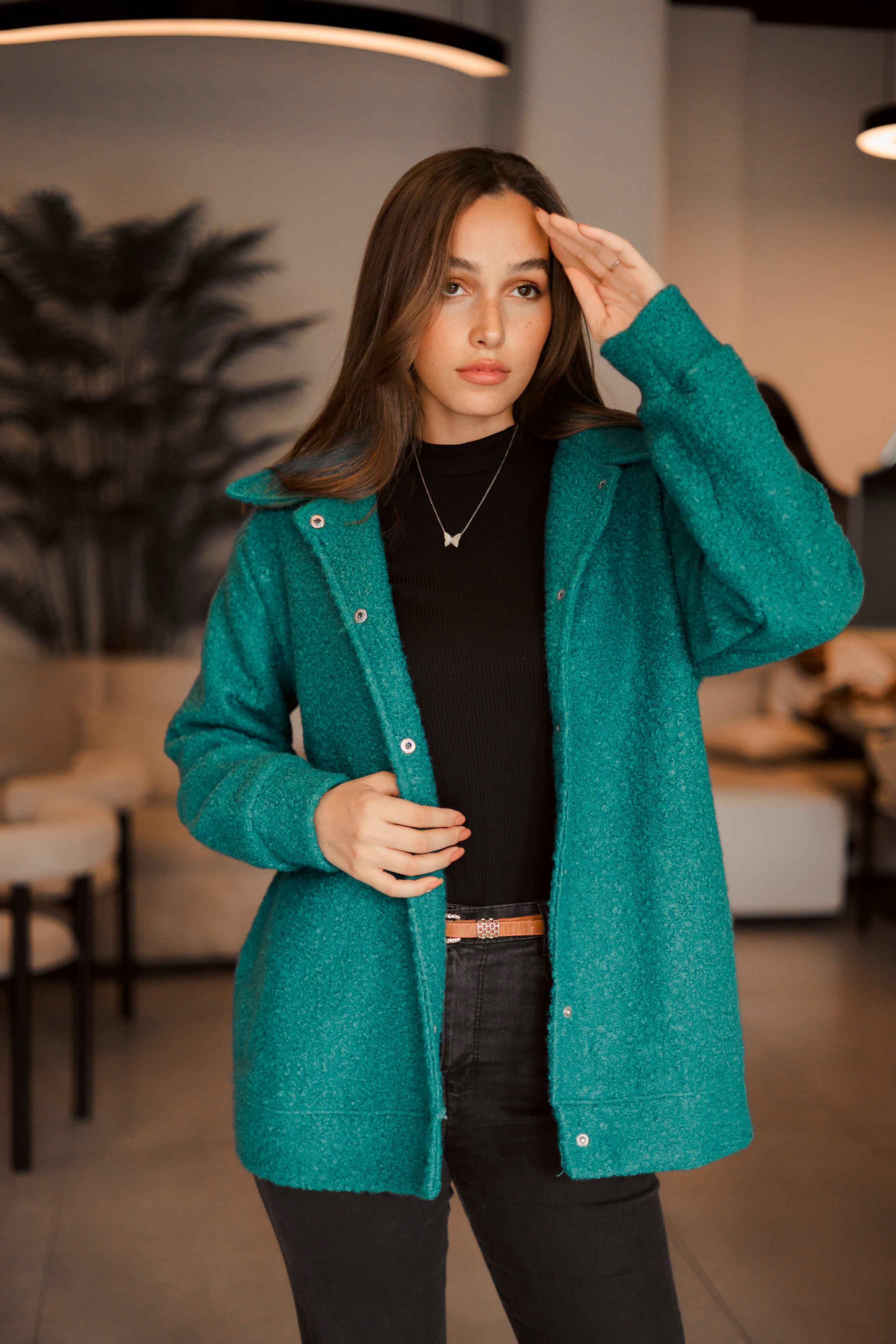 Fluffy Wool chemise "sea green" – Glam'ngo